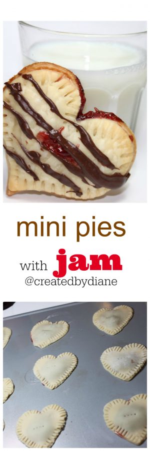 mini heart shaped hand pies with jam | Created by Diane
