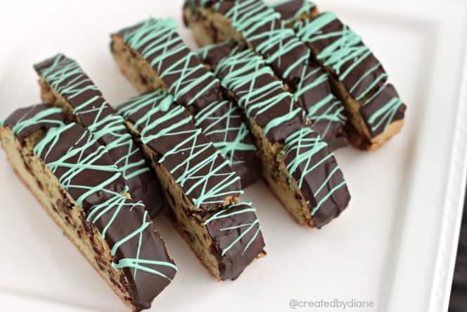 Mint Chocolate Chip Biscotti | Created by Diane