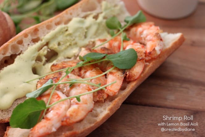 Shrimp Roll with Lemon Basil Aioli | Created by Diane