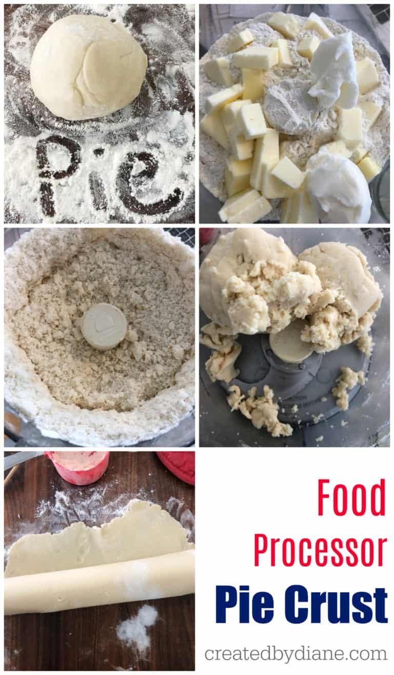 Easy Pie Crust made in a food processor | Created by Diane