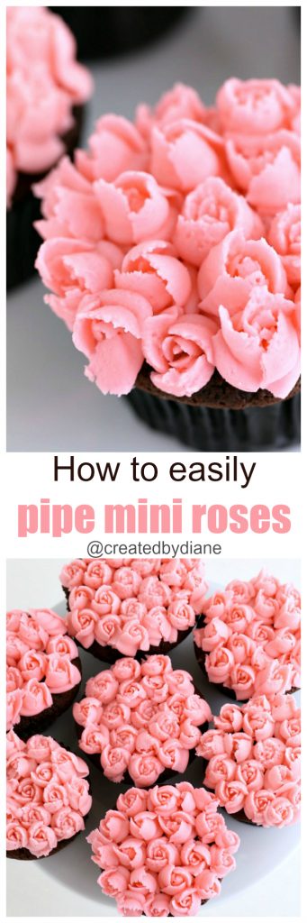 How to easily pipe mini roses with frosting | Created by Diane