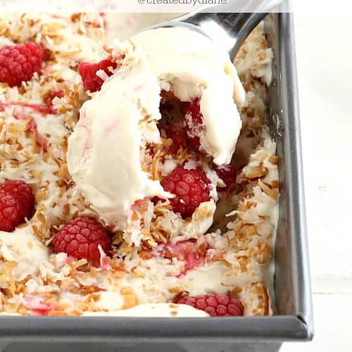 Raspberry and Coconut Ice Cream | Created by Diane