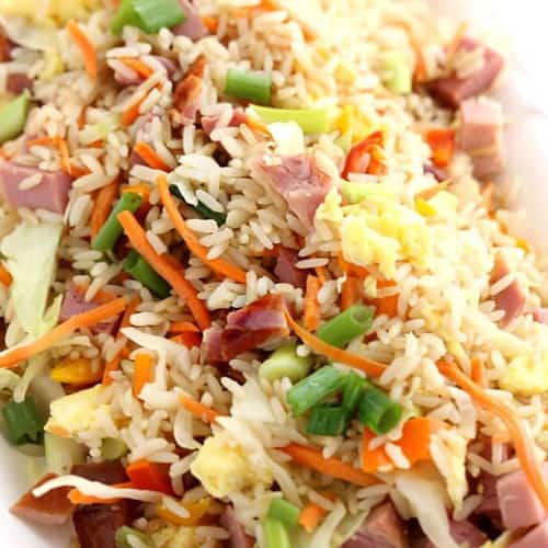 Leftover Ham Fried Rice, Low Carb Option | Created by Diane