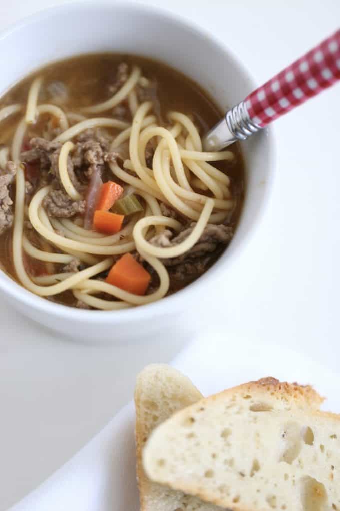 One Pot Spaghetti Soup Recipe | Created by Diane