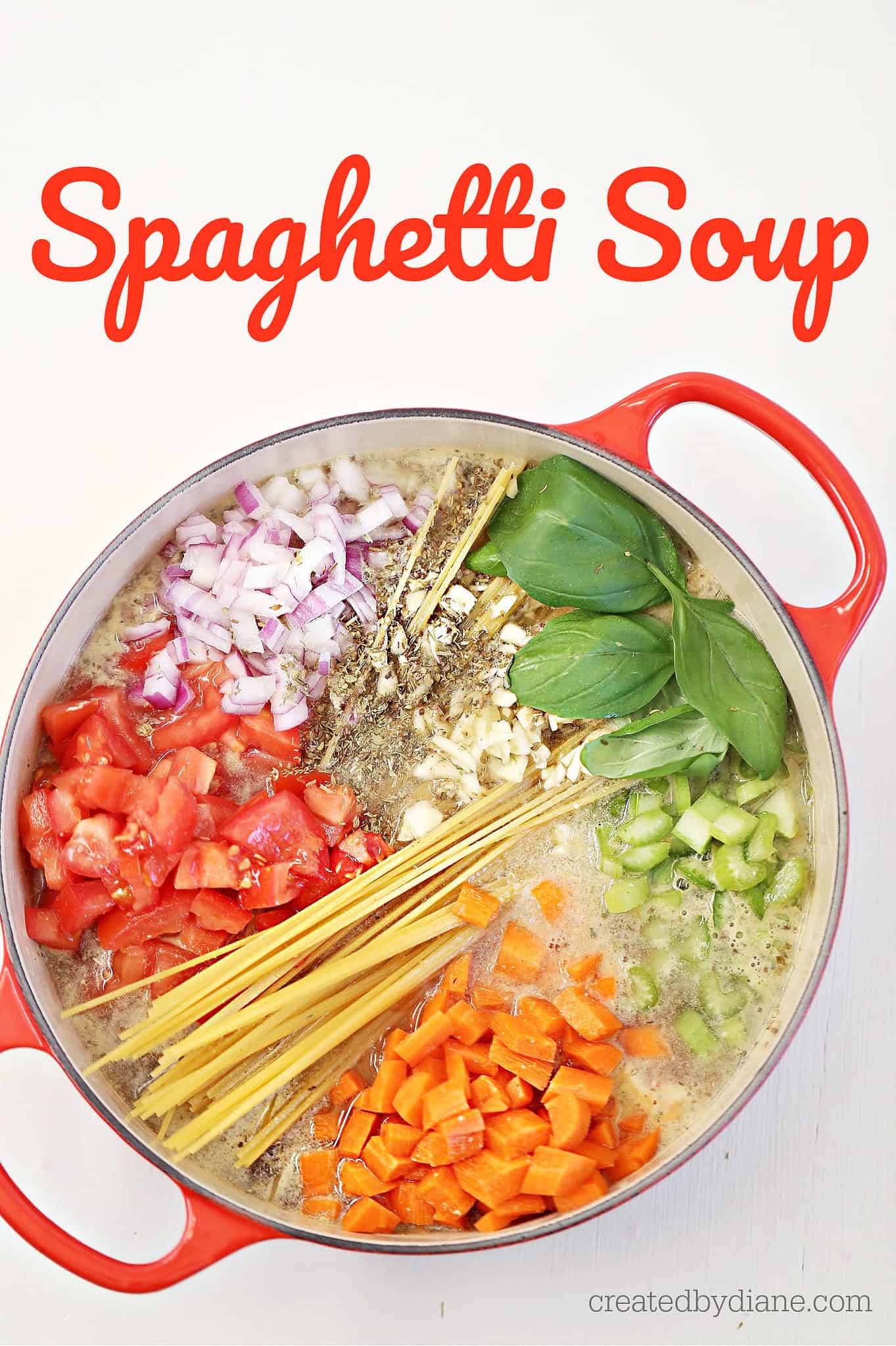 One Pot Spaghetti Soup Recipe | Created by Diane