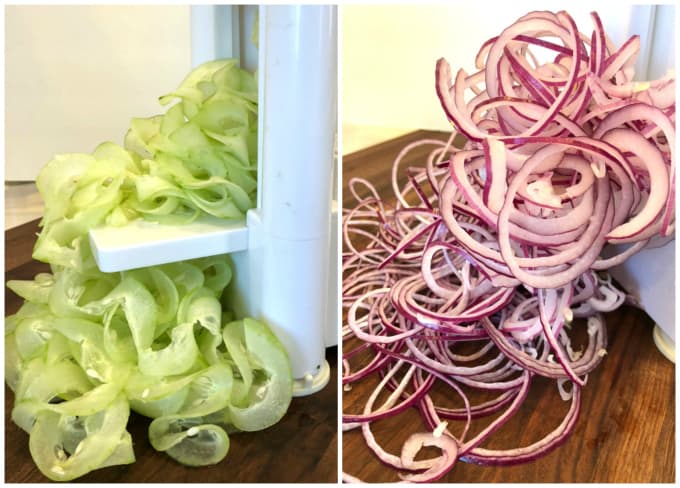 Greek Spiral Cucumber Salad | Created by Diane