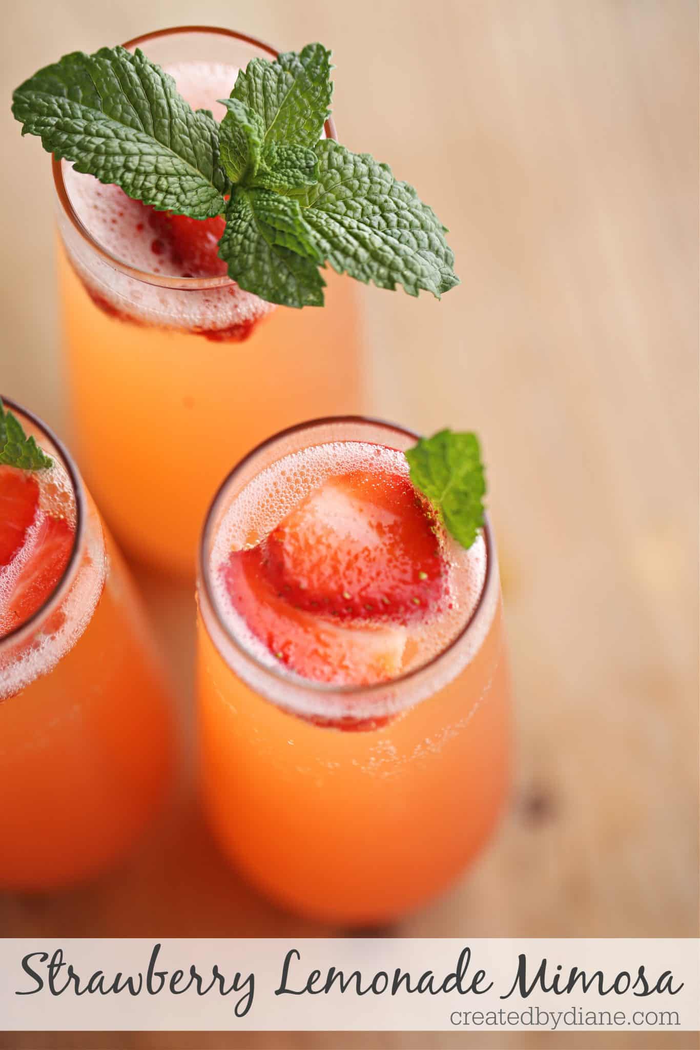 strawberry lemonade mimosa | Created by Diane