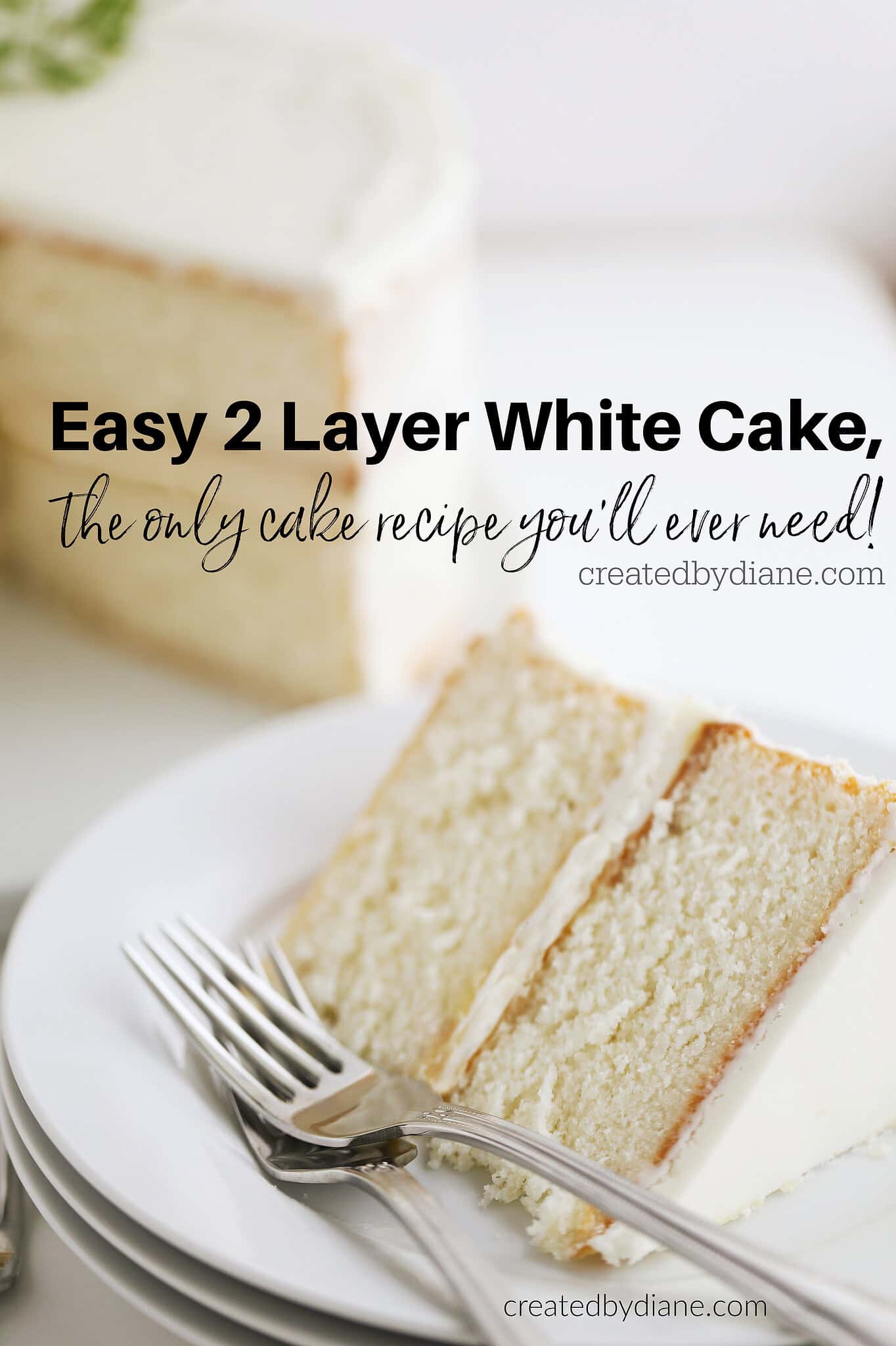 Easy 2 Layer White Cake, the only cake recipe you’ll ever need ...