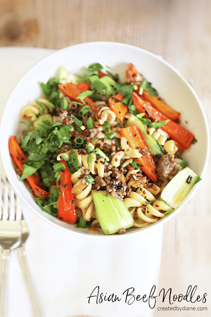 Asian Beef Noodles | Created by Diane