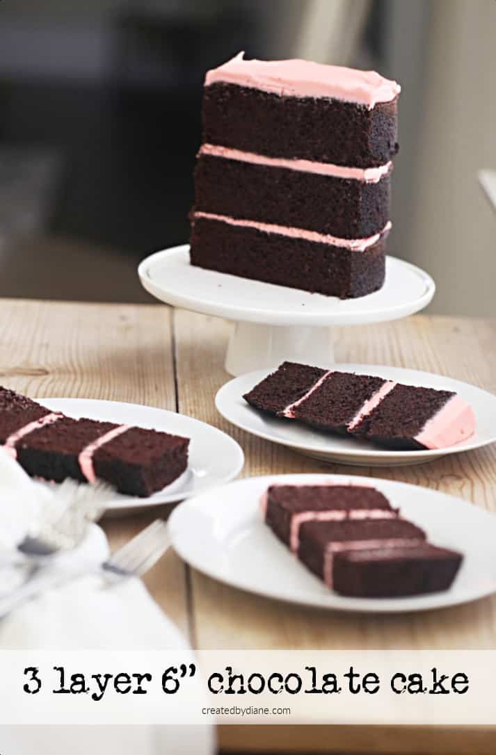 Chocolate 3 layer 6 inch cake | Created by Diane