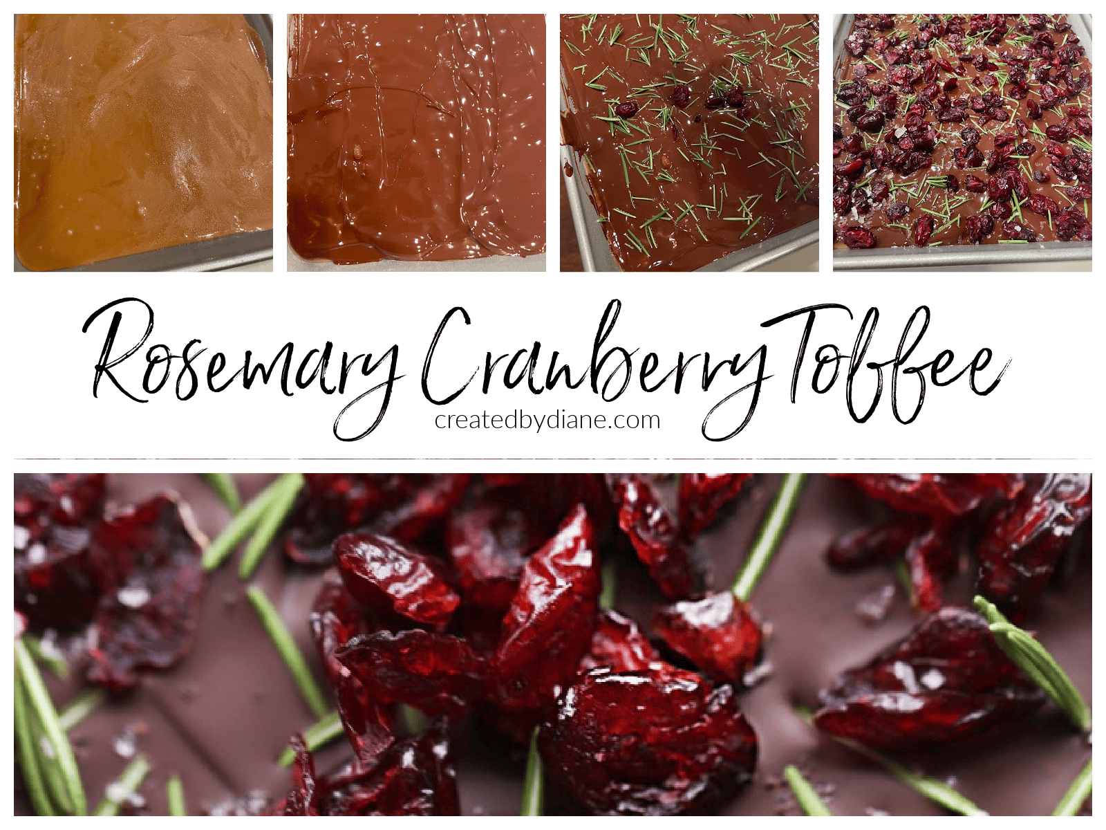 Rosemary Cranberry Toffee | Created by Diane