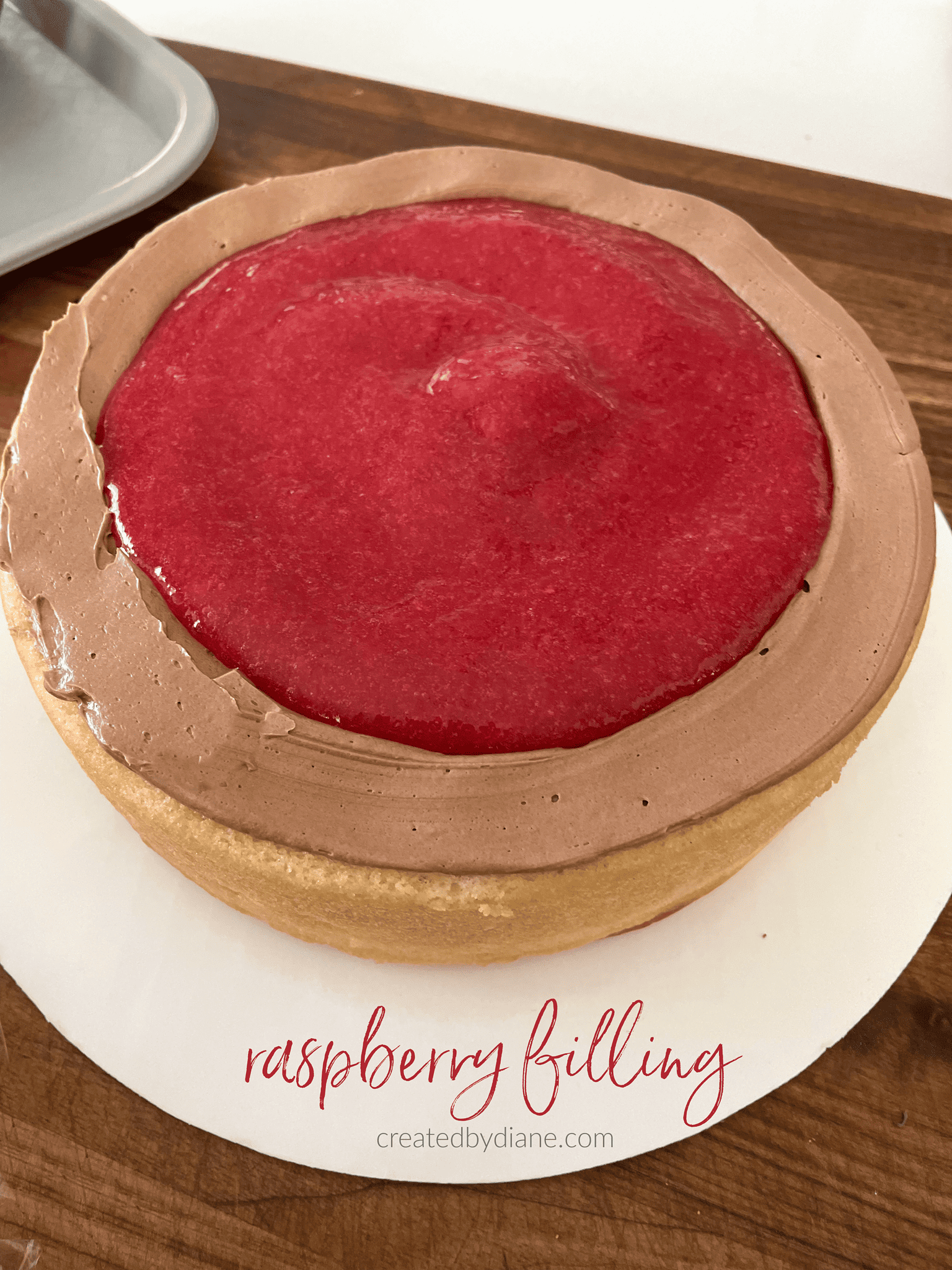 Chocolate Frosted Cake Raspberry Filling | Created by Diane