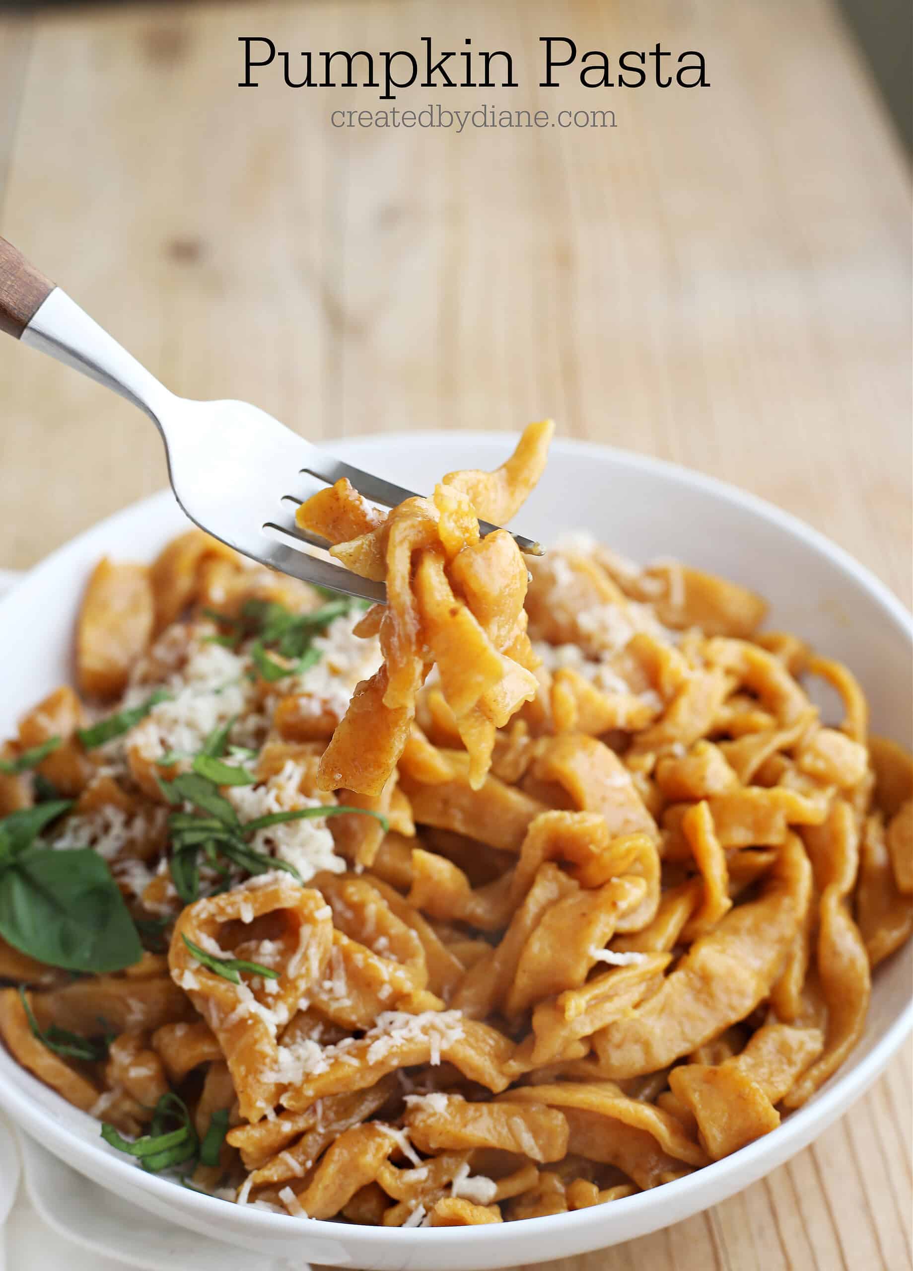 Recipe 2 ingredient Pumpkin Pasta | Created by Diane