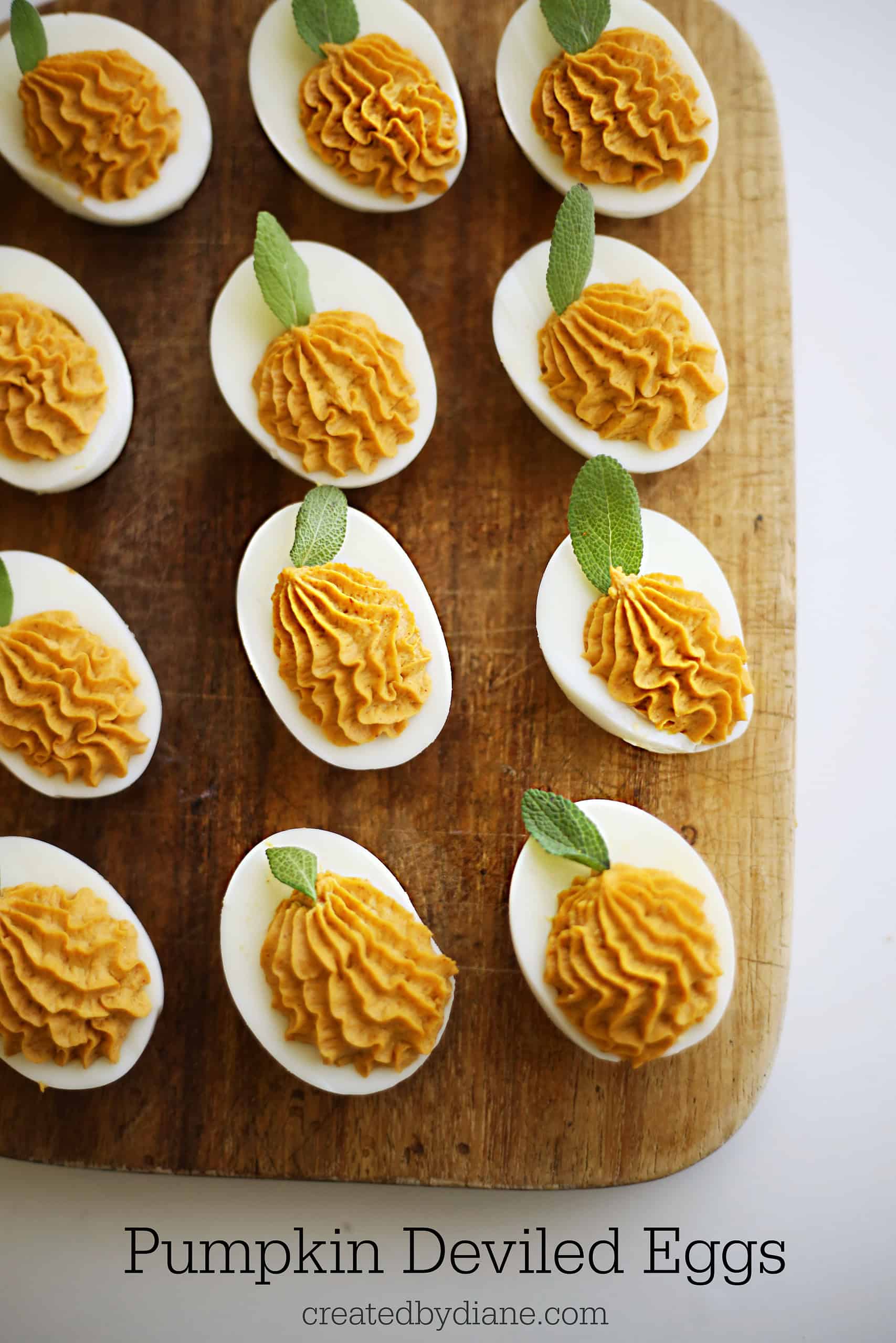 Pumpkin Deviled Eggs | Created by Diane