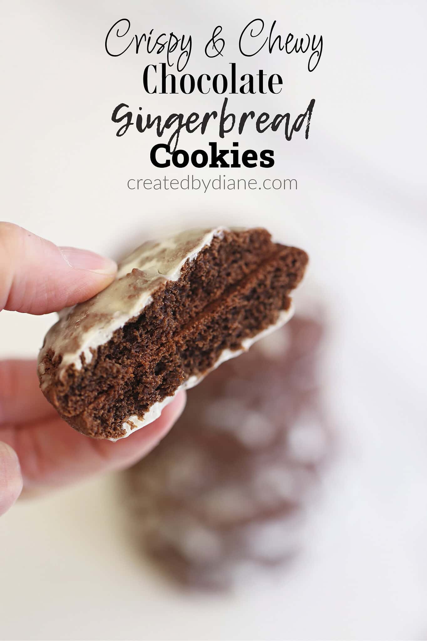 Glazed Chocolate Gingerbread Drop Cookies | Created by Diane